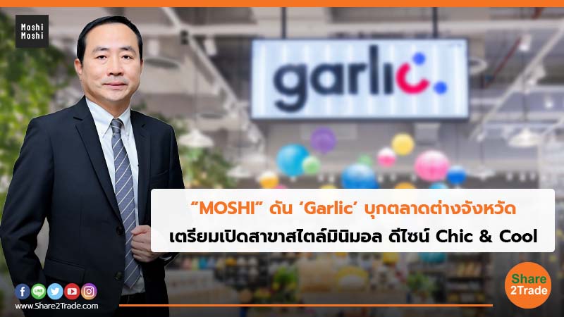 “MOSHI” ดัน ‘Garlic’ บุกตลาดต่างจังหวัด เตรียมเปิดสาขาสไตล์มินิมอล ดีไซน์ Chic & Cool | Share2Trade